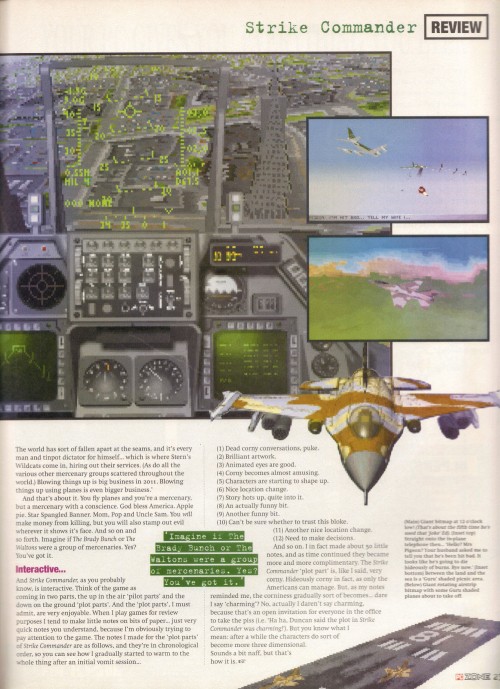 Strike Commander Review – PC Zone | Pix's Origin Adventures