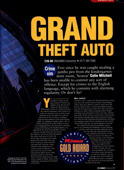 Grand Theft Auto Magazine Reviews | Pix's Origin Adventures